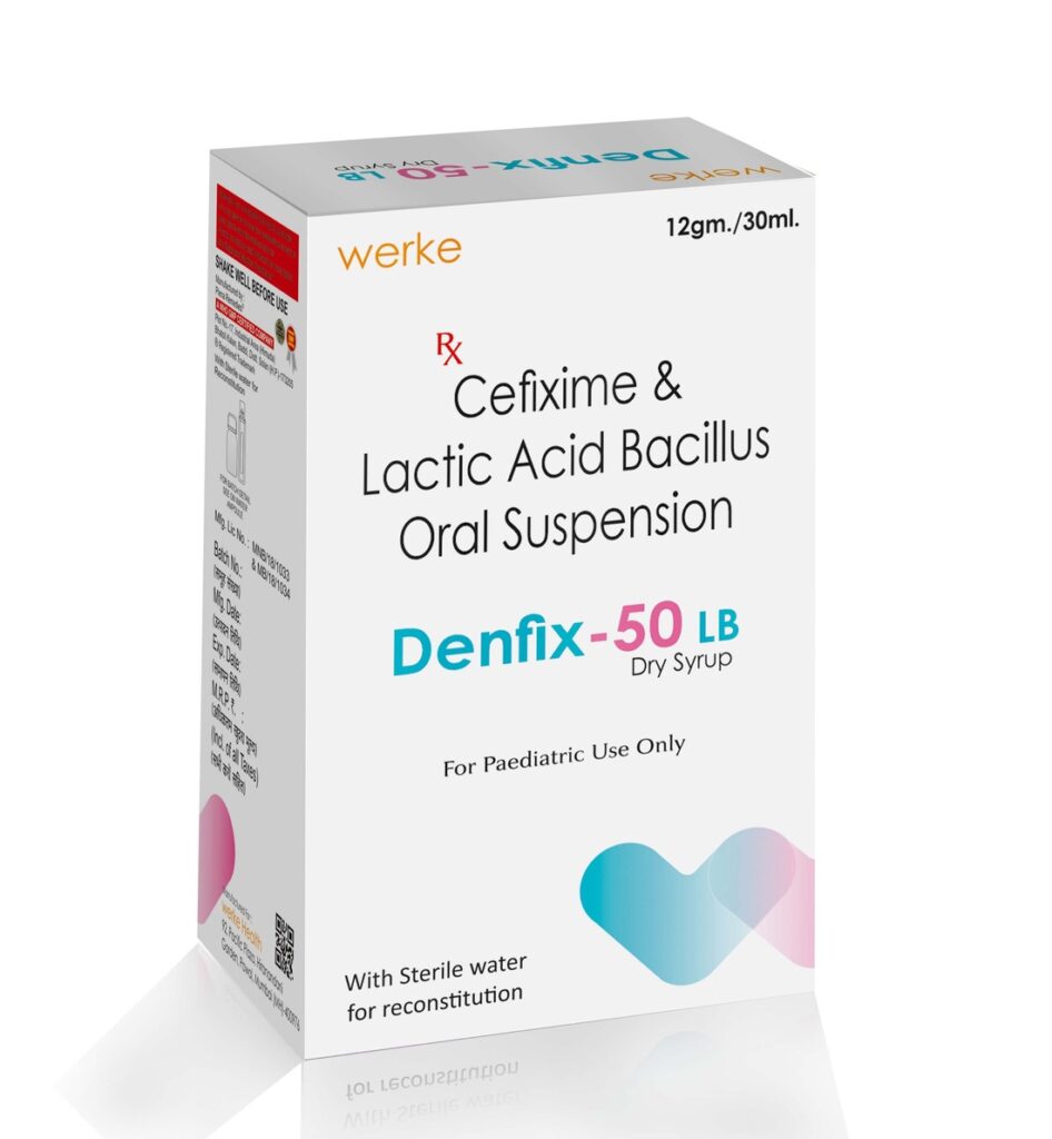 Cefixime & Lactic Acid Bacillus Oral Suspension - DENFIX 50 LB Suspension